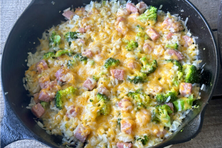 Skillet Ham and Rice Casserole - Easy 30 Minute Meal