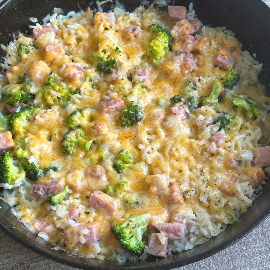 Skillet Ham and Rice Casserole - Easy 30 Minute Meal
