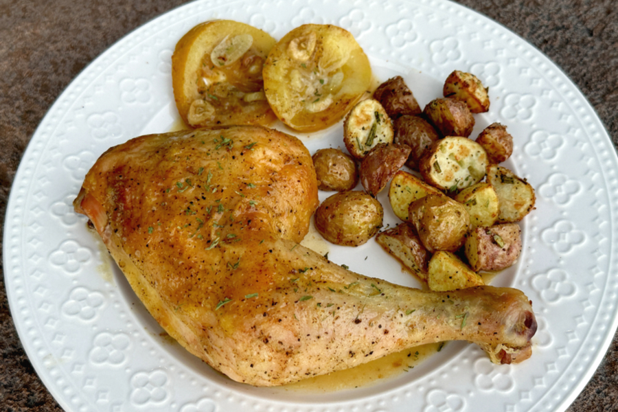 Lemon Roasted Chicken Leg Quarters Recipe - icook for two