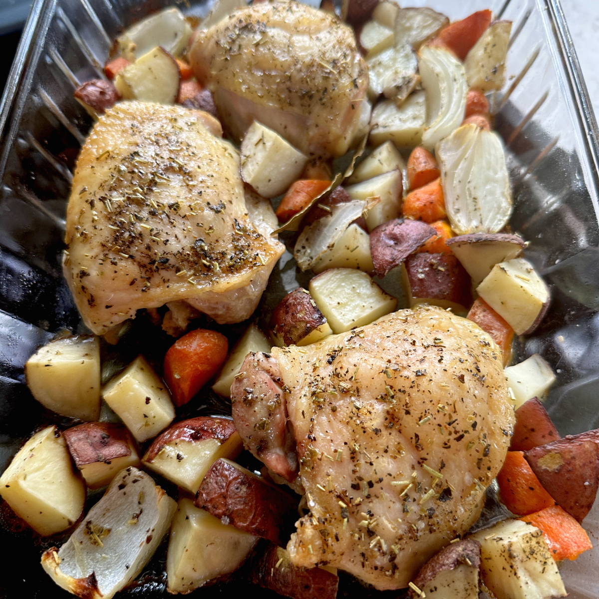 Roasted Chicken Thighs & Potatoes Recipe For Two
