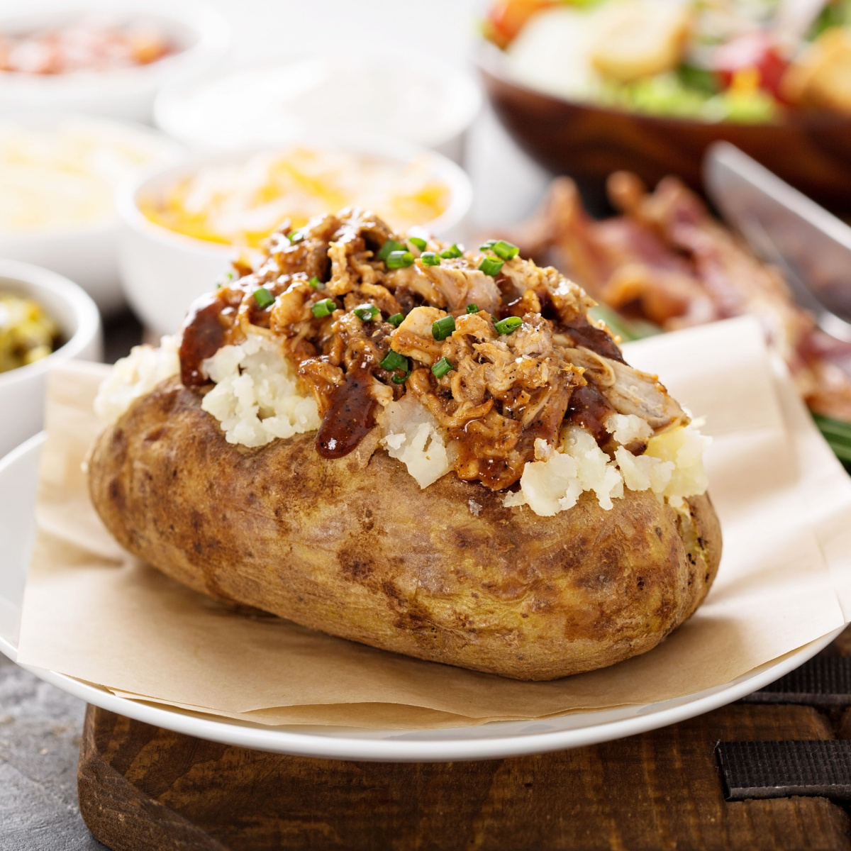 Pulled Pork Baked Potatoes - icook for two