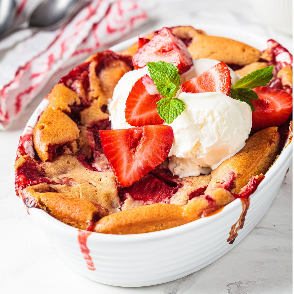 Strawberry Cobbler Recipe - Small Batch Recipe For Two!